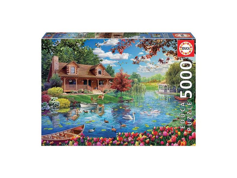 EDUCA Puzzle Haus am See Anz. Teile: 5000 - Puzzle-Welt.ch